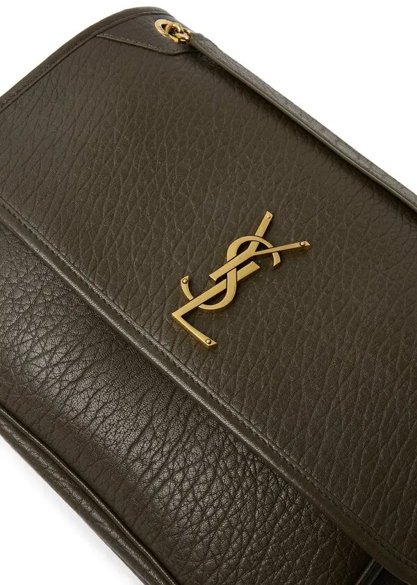 Saint Laurent Niki Large Leather Shoulder Bag - Khaki