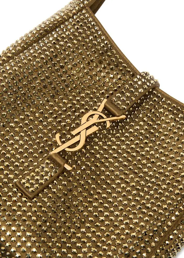 Saint Laurent Le 5 À 7 Mini Embellished Satin Shoulder Bag