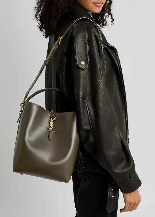 Saint Laurent Le 37 Small Bucket Bag - Khaki