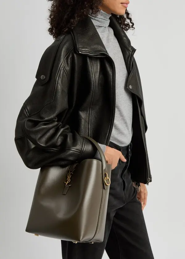 Saint Laurent Le 37 Small Bucket Bag - Khaki