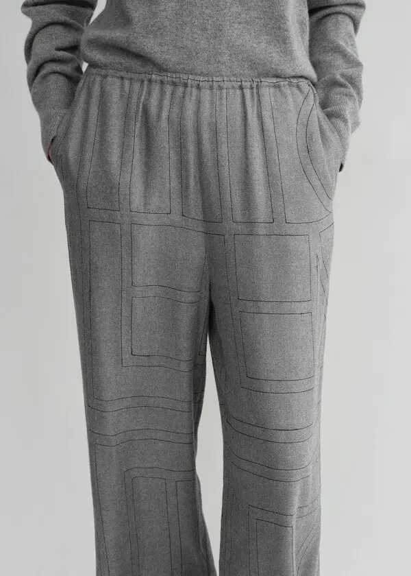 TOTEME Monogram Flannel Pj Bottoms