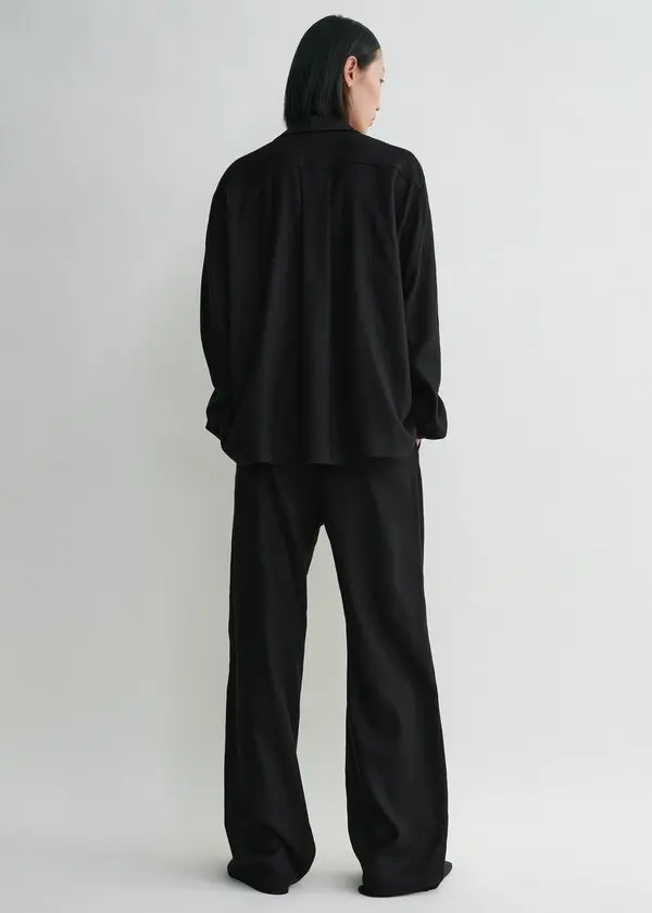 TOTEME Monogram Flannel Pj Top - Black