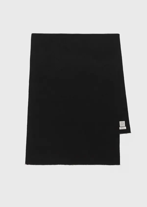 TOTEME Wide Classic Wool Scarf - Black