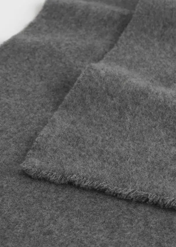 TOTEME Wide Classic Wool Scarf Mid - Grey