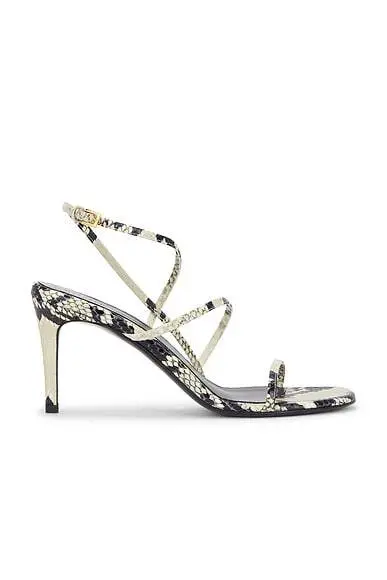 Khaite Loop Sandal In Snakeskin - Natural