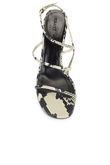 Khaite Loop Sandal In Snakeskin - Natural