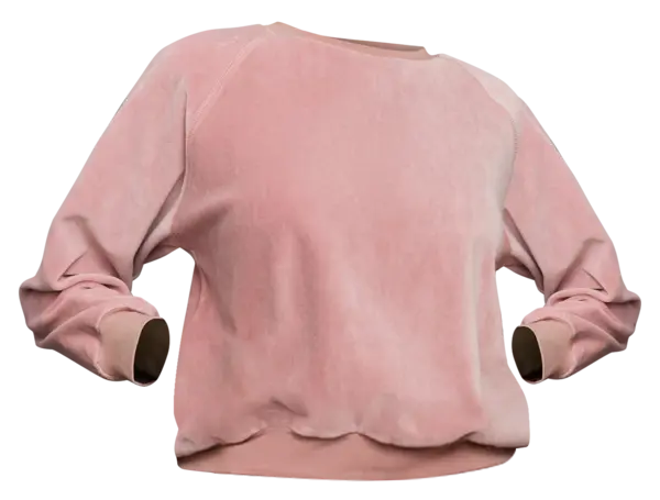 Carbon38 Velour Raglan Pullover - Blush