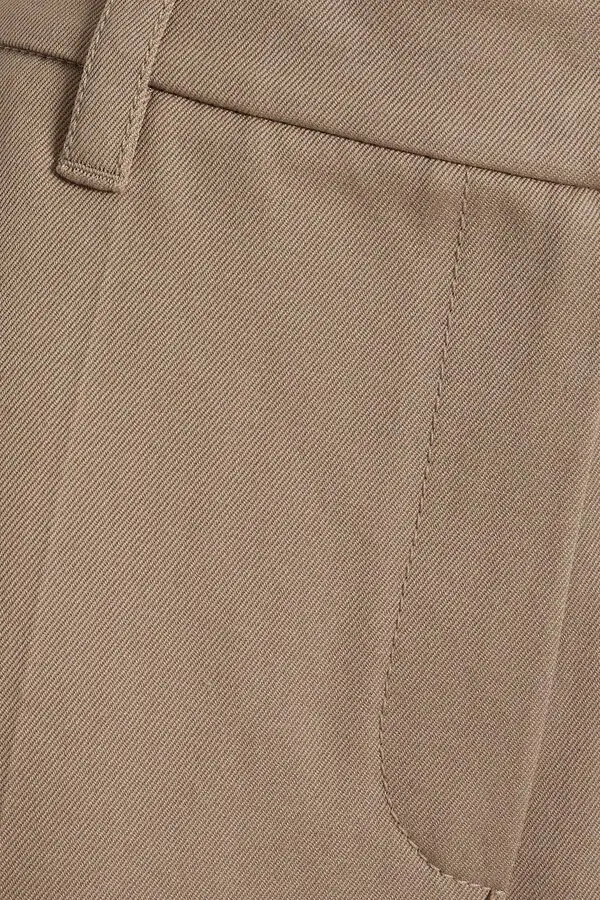 Brunello Cucinelli Cropped Cotton-twill Pants - Sand