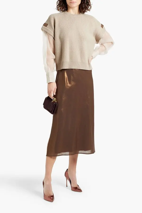 Brunello Cucinelli Embellished Paneled Sweater