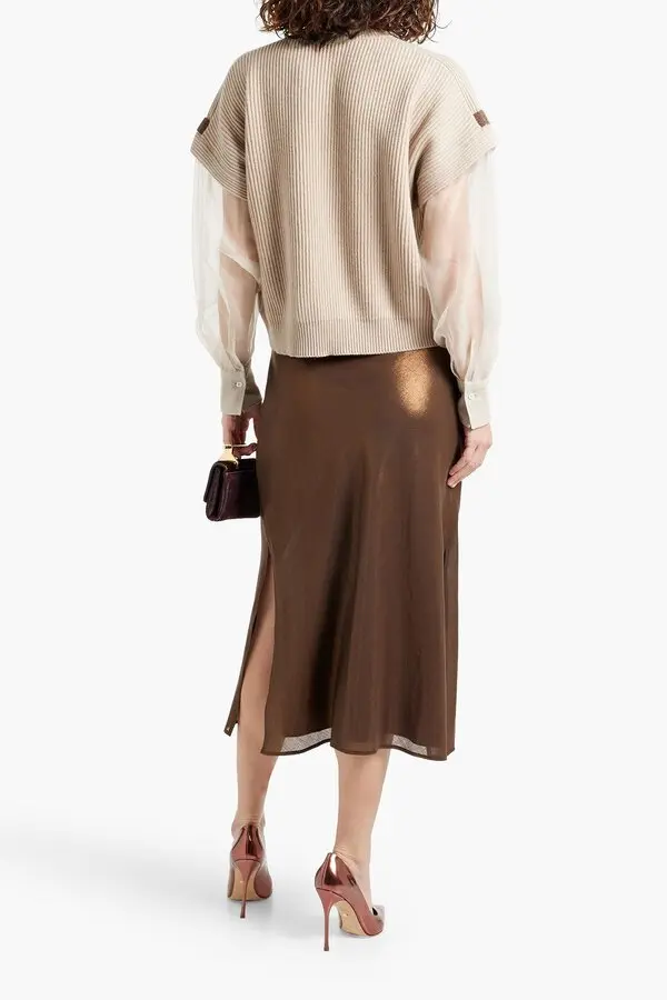 Brunello Cucinelli Embellished Paneled Sweater