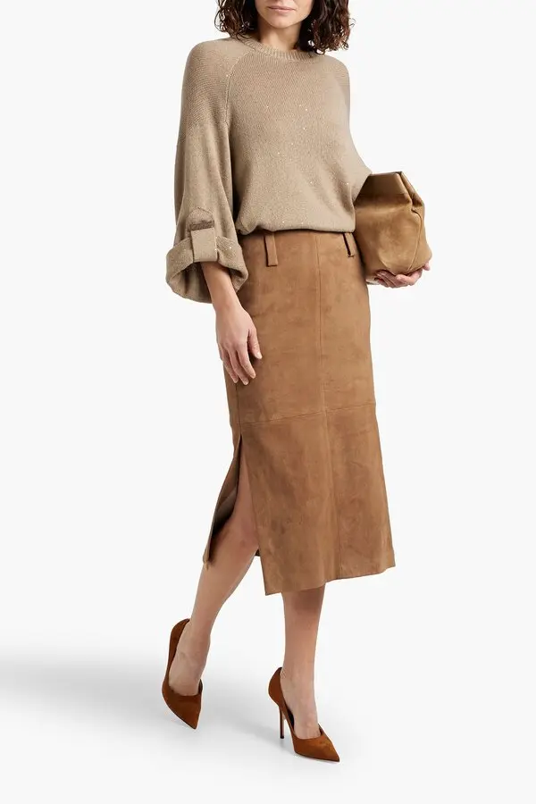 Brunello Cucinelli Embellished Wool-cashmere Sweater