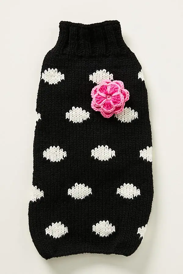 CHILLY DOG Hand-knit Pet Sweater - Black
