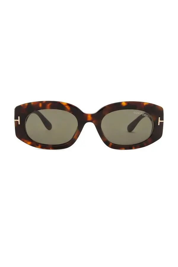 TOM FORD Cielle Sunglasses - Shiny Dark Havana & Green
