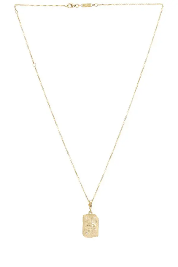 AZLEE Guardian Medium Relic Coin Necklace - 18k Yellow Gold & Diamond