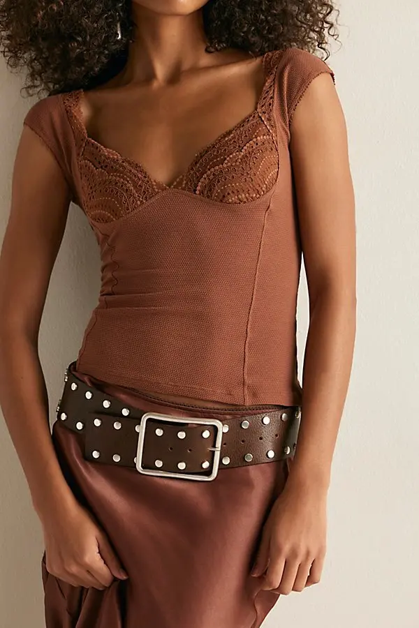 Free People Hex Hip Belt - Espresso
