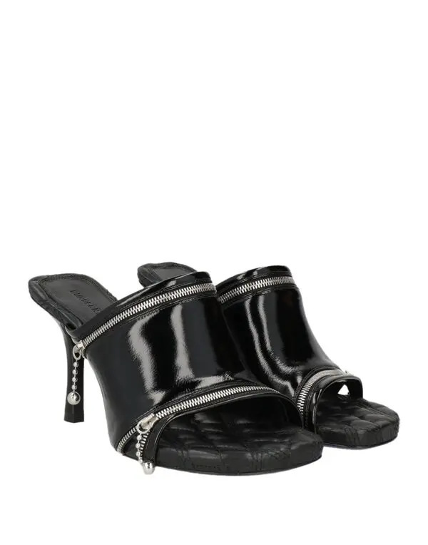 Burberry Leather Stiletto Heel Sandals - Black