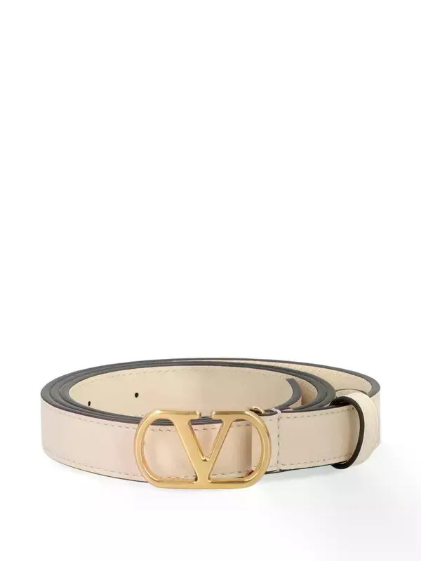 Valentino Garavani Vlogo Signature Leather Belt - Neutrals