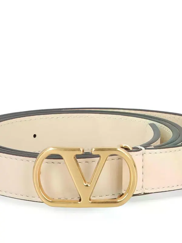 Valentino Garavani Vlogo Signature Leather Belt - Neutrals