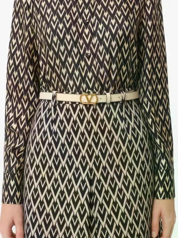 Valentino Garavani Vlogo Signature Leather Belt - Neutrals