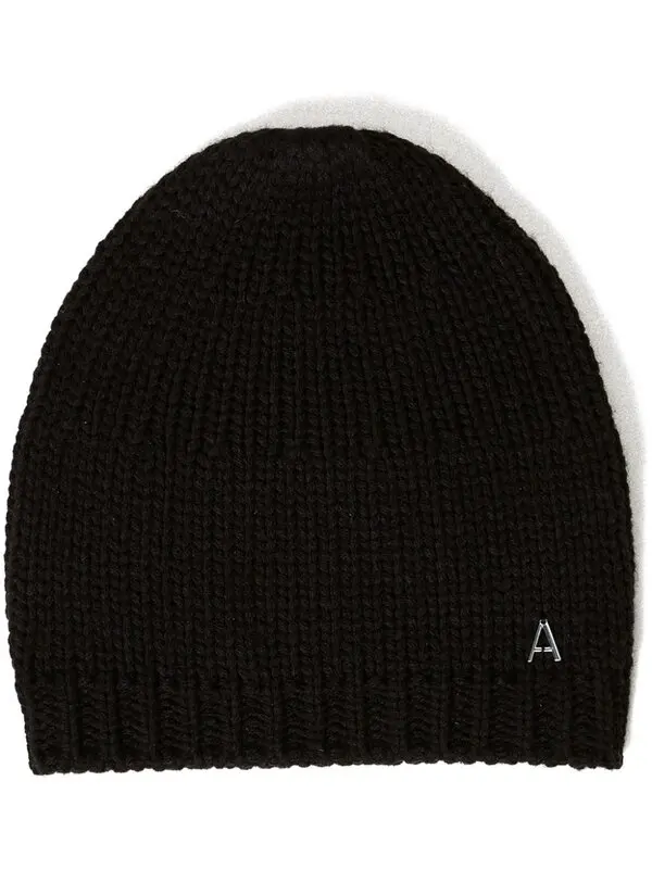 TWINSET Jacquard Knit Beanie - Black