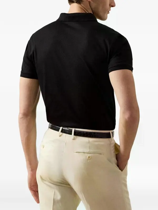Ralph Lauren Purple Label Logo-embroidered Polo Shirt - Black
