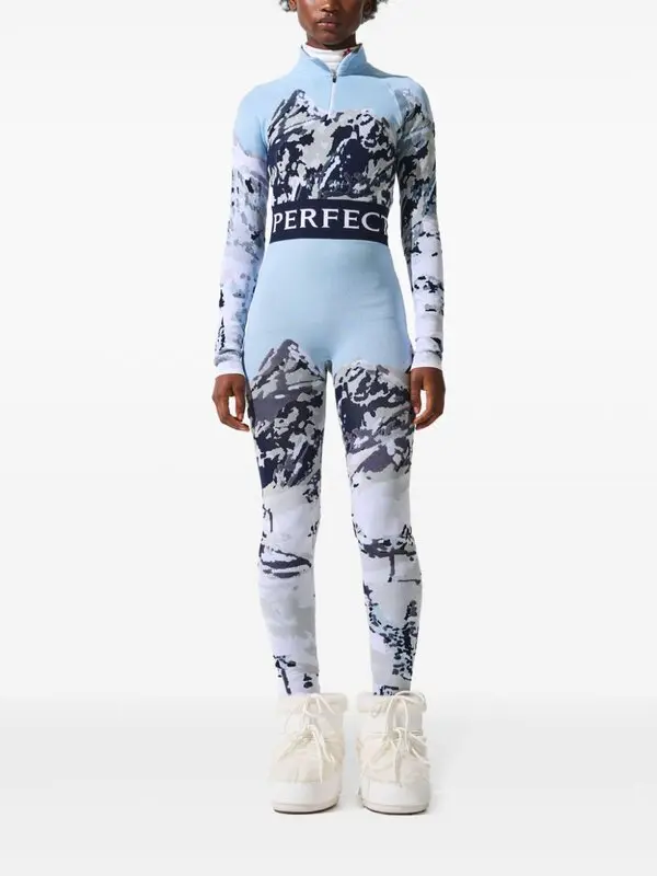 Perfect Moment Landscape-jacquard Leggings - Blue
