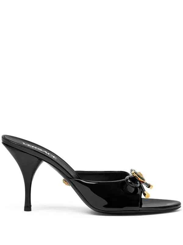 Versace 85mm Opera Bow Mules - Black