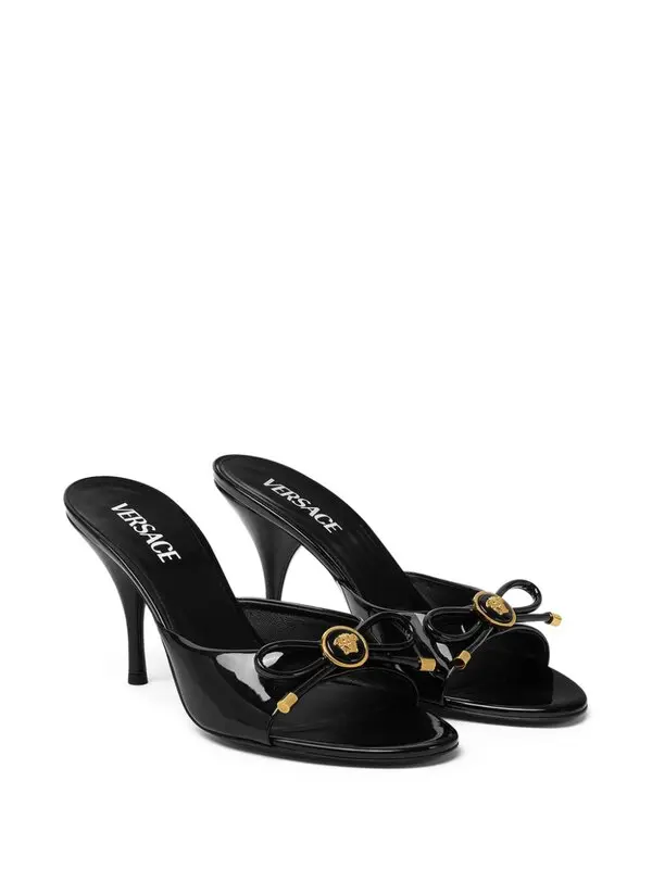 Versace 85mm Opera Bow Mules - Black