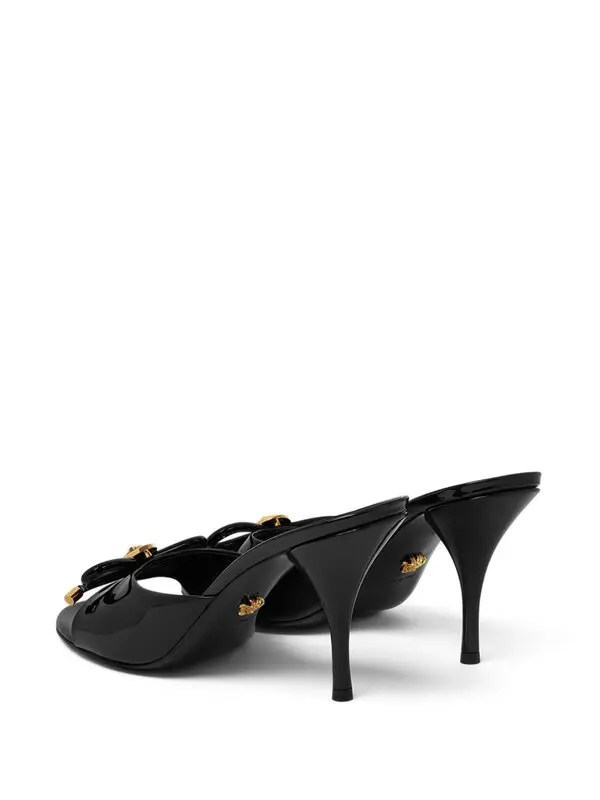 Versace 85mm Opera Bow Mules - Black