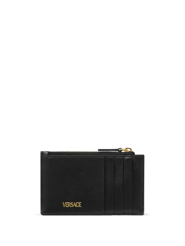 Versace Medusa '95 Quilted Zip Card Holder - Black