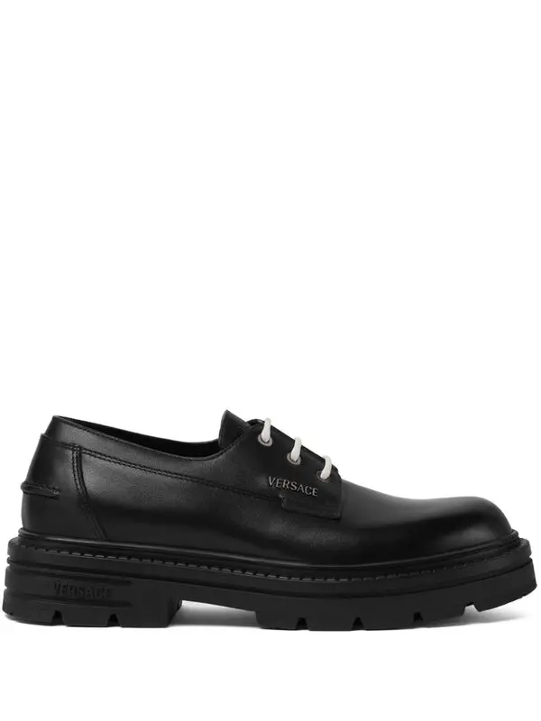 Versace Adriano Lace-Up Derby Shoes In Black - 52% Off  display picture 1