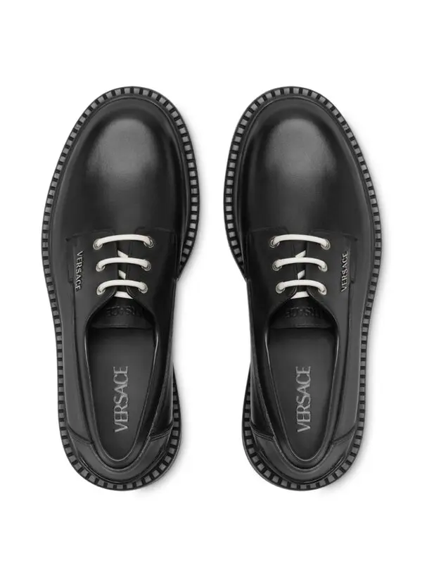 Versace Adriano Lace-Up Derby Shoes In Black - 52% Off  display picture 1