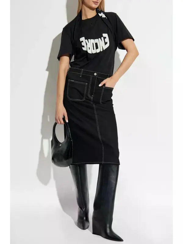 COURREGES Denim Straight Skirt - Black