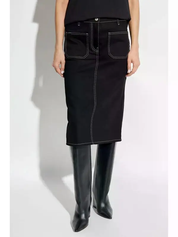 COURREGES Denim Straight Skirt - Black