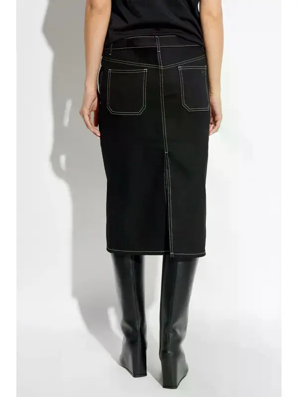 COURREGES Denim Straight Skirt - Black