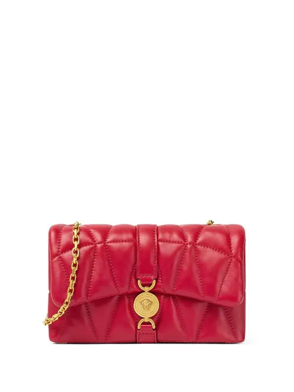 Versace Quilted Nappa Mini Bag With Medusa '95 Closure - Red