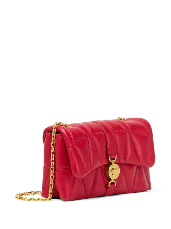 Versace Quilted Nappa Mini Bag With Medusa '95 Closure - Red