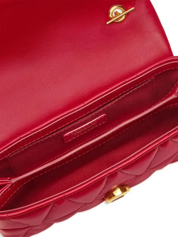 Versace Quilted Nappa Mini Bag With Medusa '95 Closure - Red