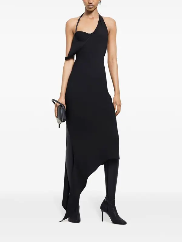 COURREGES Undressed Crepe Maxi Dress - Black