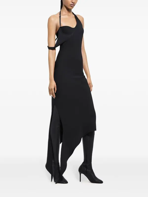 COURREGES Undressed Crepe Maxi Dress - Black