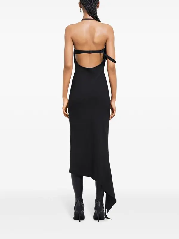 COURREGES Undressed Crepe Maxi Dress - Black