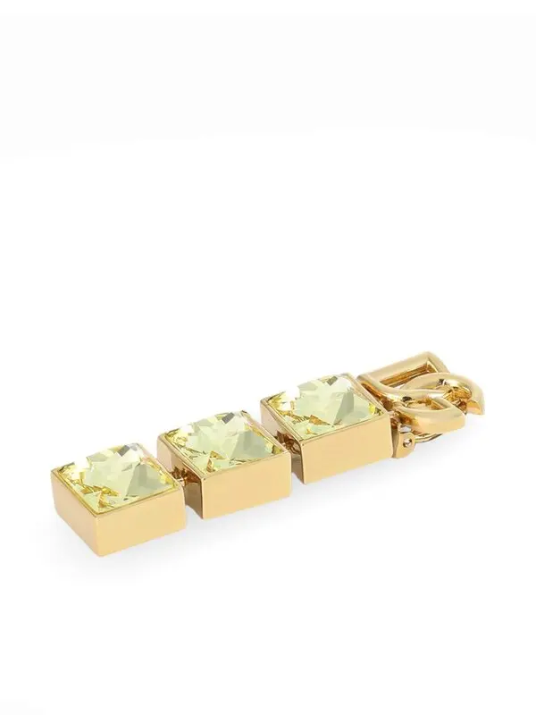 Dolce & Gabbana Logo-plaque Crystal Drop Earrings - Gold