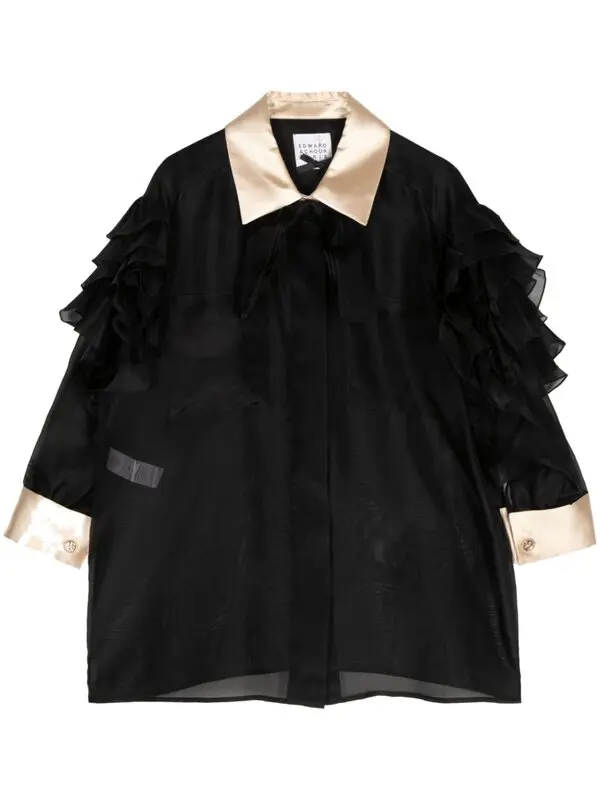 EDWARD ACHOUR PARIS Ruffled Silk Shirt