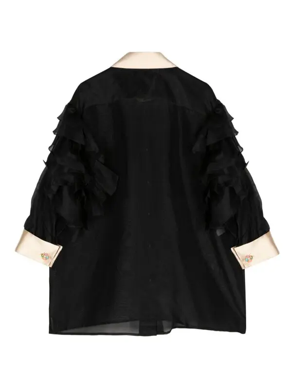 EDWARD ACHOUR PARIS Ruffled Silk Shirt