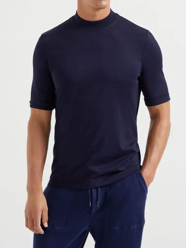 Brunello Cucinelli Cotton Mock-neck T-shirt