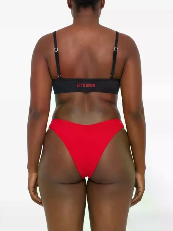 LET'S SWIM Brazilian Bikini Bottom - Red