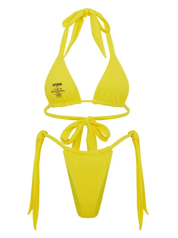 LET'S SWIM Triangle Bikini Top - Yellow