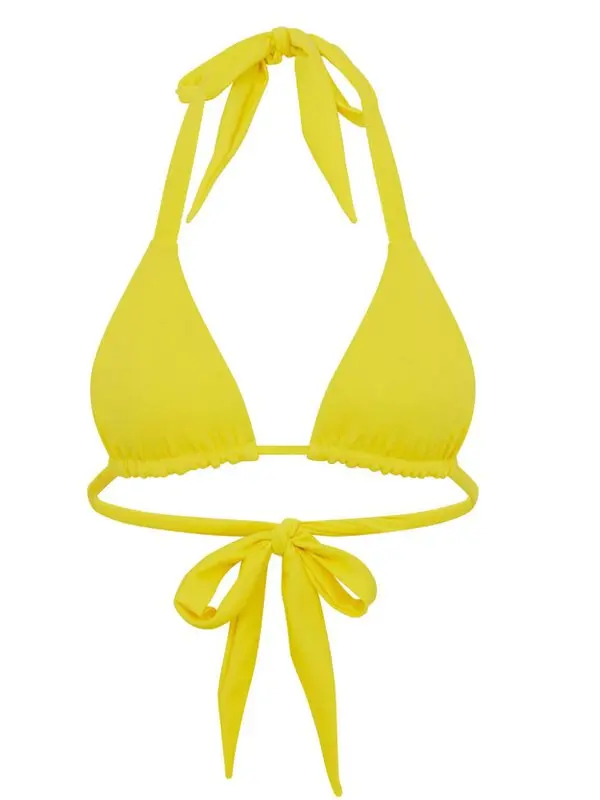 LET'S SWIM Triangle Bikini Top - Yellow