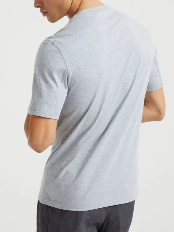 BRUNELLO CUCINELLI グレー半袖Tシャツ BRUNELLO CUCINELLI crew neck T-shirt light grey | BRAUN Hamburg