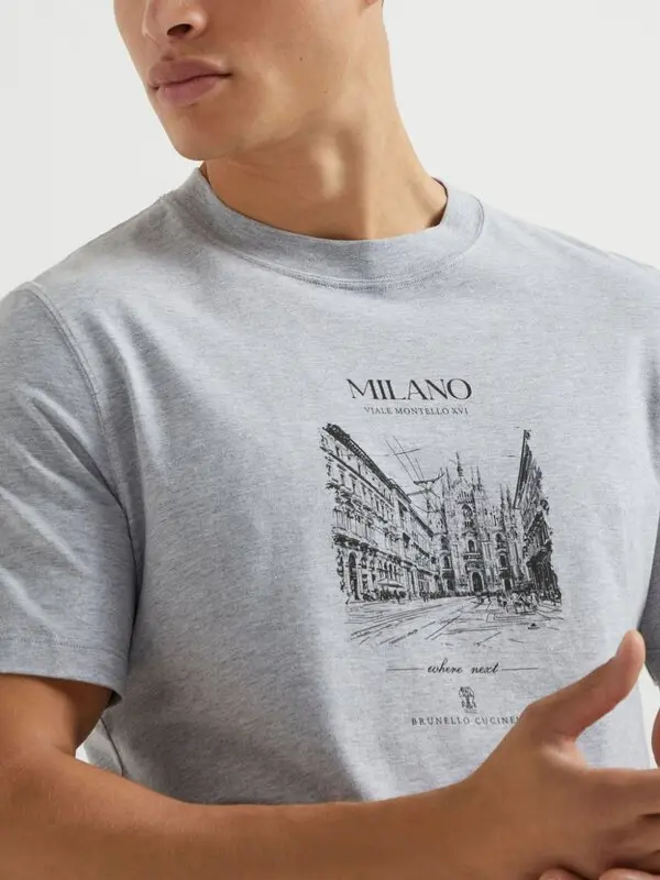 BRUNELLO CUCINELLI グレー半袖Tシャツ BRUNELLO CUCINELLI crew neck T-shirt light grey | BRAUN Hamburg